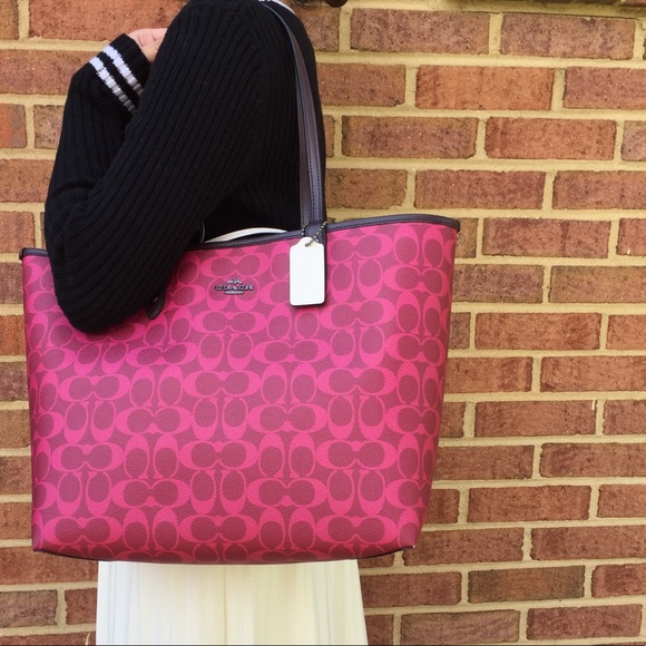 Coach | Bags | Nwt Coach Reversible Tote Signature With Pouch | Poshmark